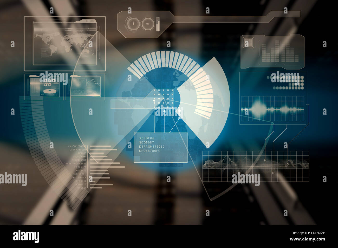 Composite image of circuit board earth Stock Photo - Alamy