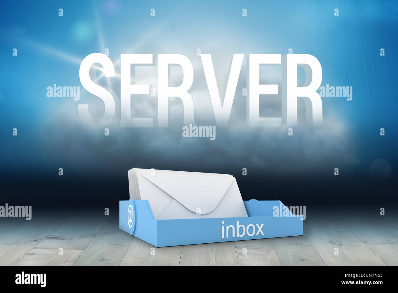 Composite image of blue inbox Stock Photo - Alamy