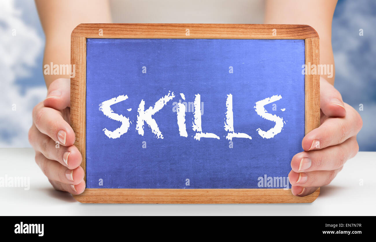 Skills against bright blue sky with clouds Stock Photo - Alamy