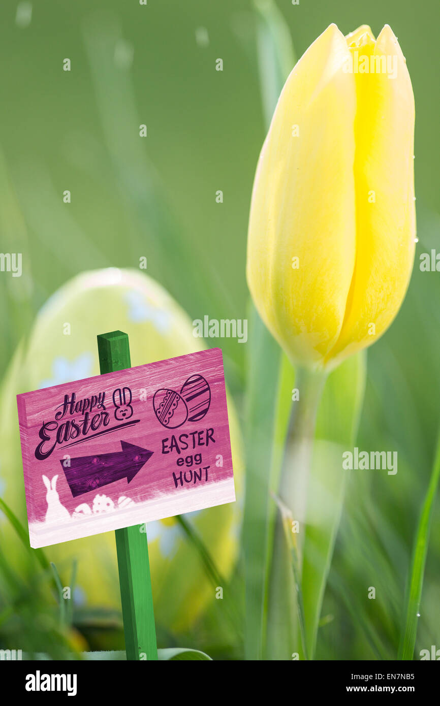 Composite image of easter egg hunt sign Stock Photo - Alamy