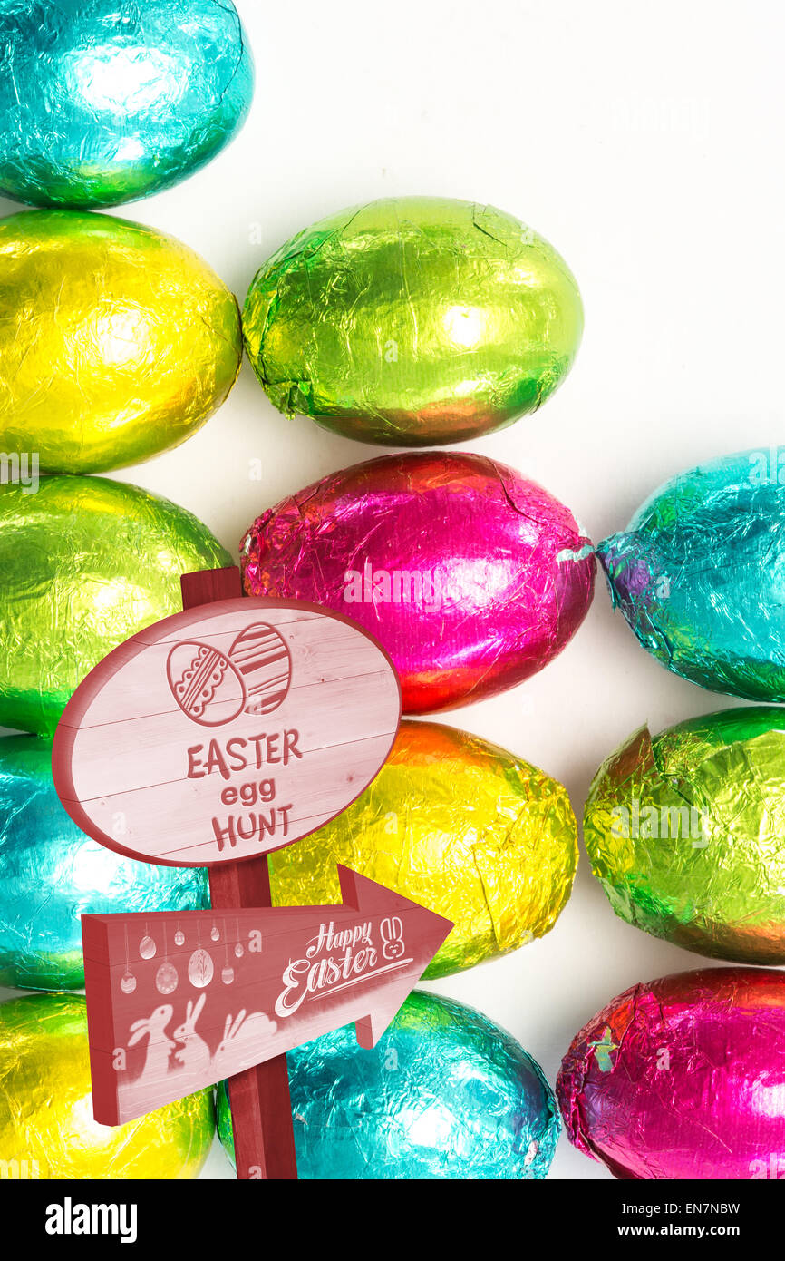 Composite image of easter egg hunt sign Stock Photo - Alamy
