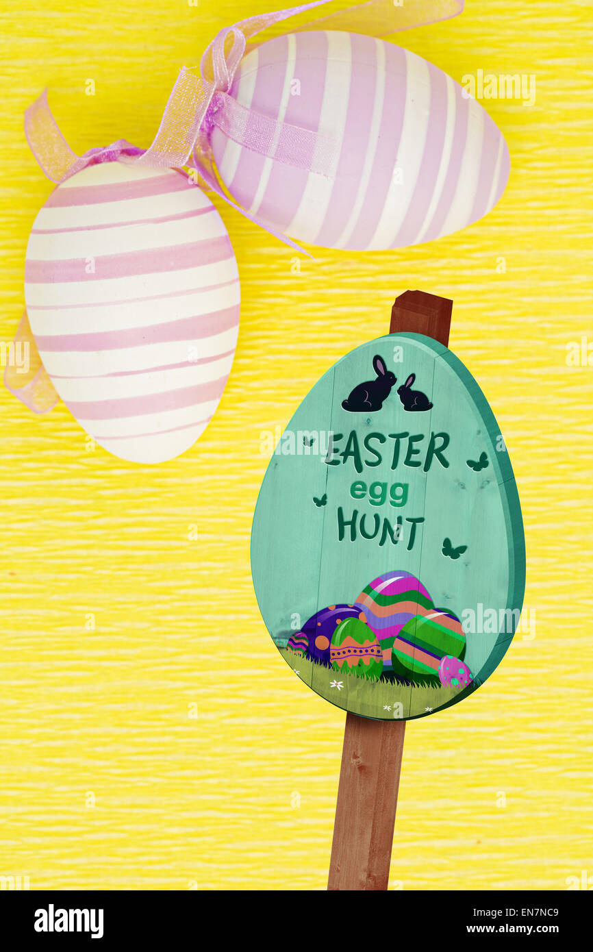 Composite image of easter egg hunt sign Stock Photo - Alamy