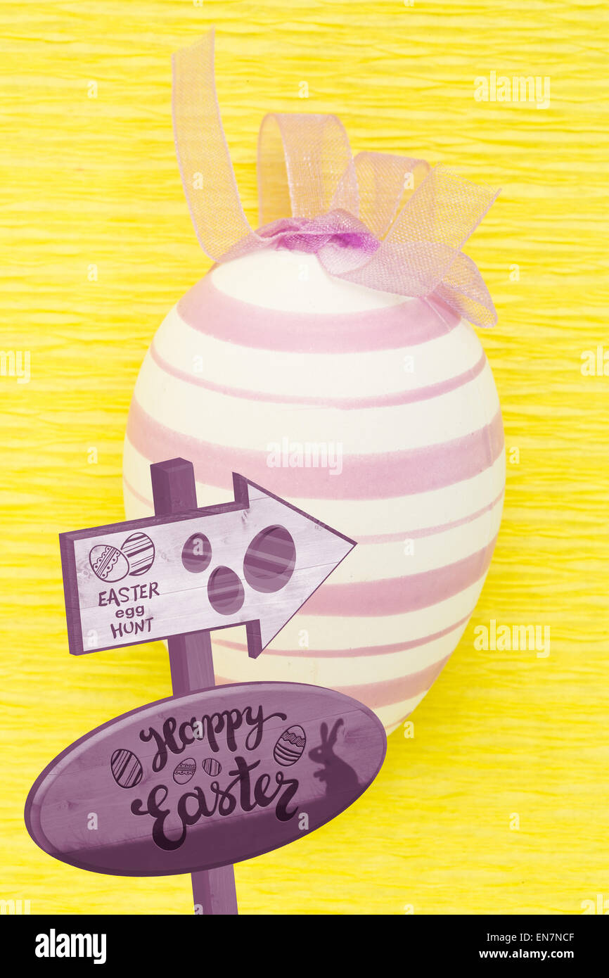 Composite image of easter egg hunt sign Stock Photo - Alamy