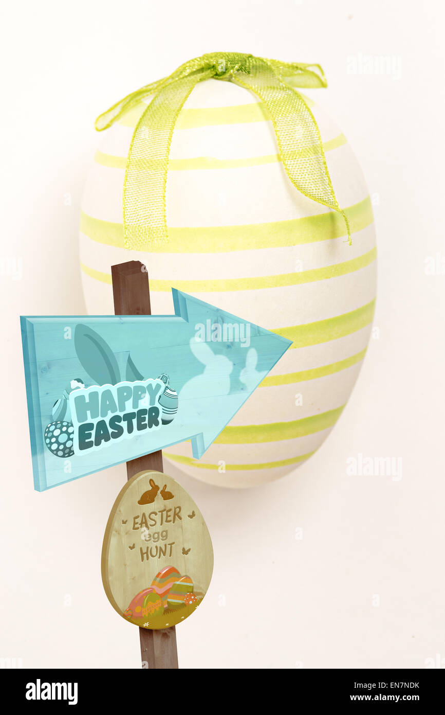 Composite image of easter egg hunt sign Stock Photo - Alamy