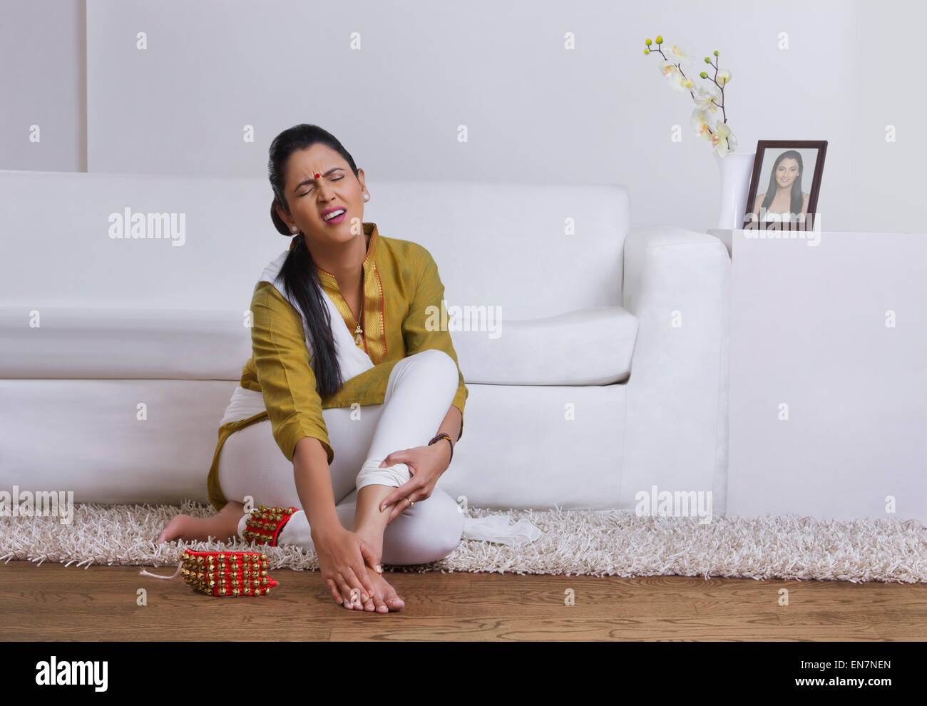 Woman with sprained ankle Stock Photo, Royalty Free Image: 81919789 - Alamy
