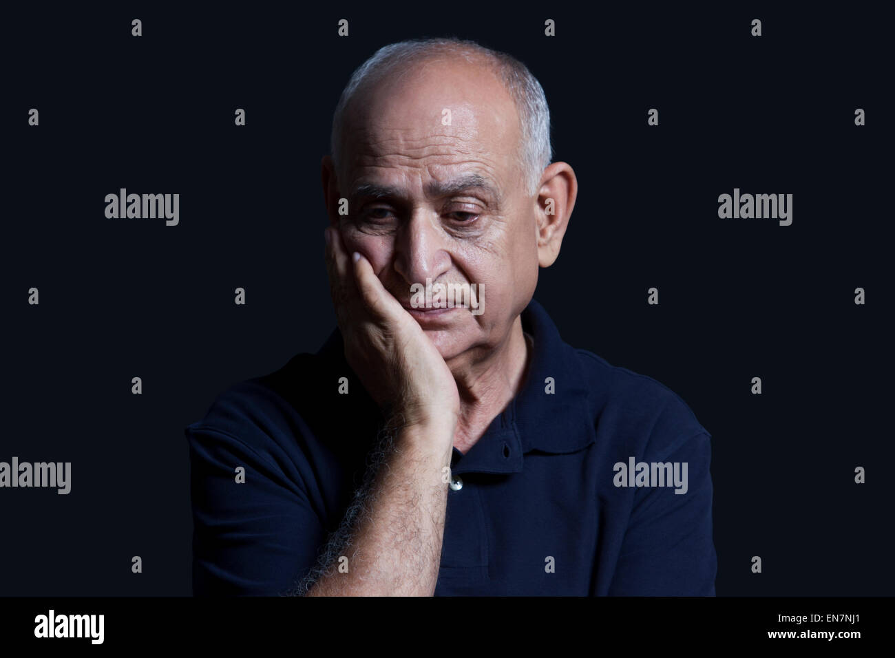 Old man thinking Stock Photo - Alamy