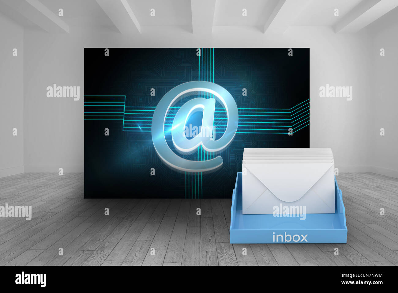 Composite image of blue inbox Stock Photo - Alamy