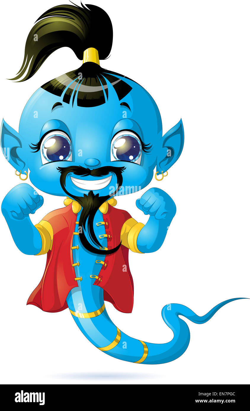 Illustration of cute Genie Stock Photo - Alamy