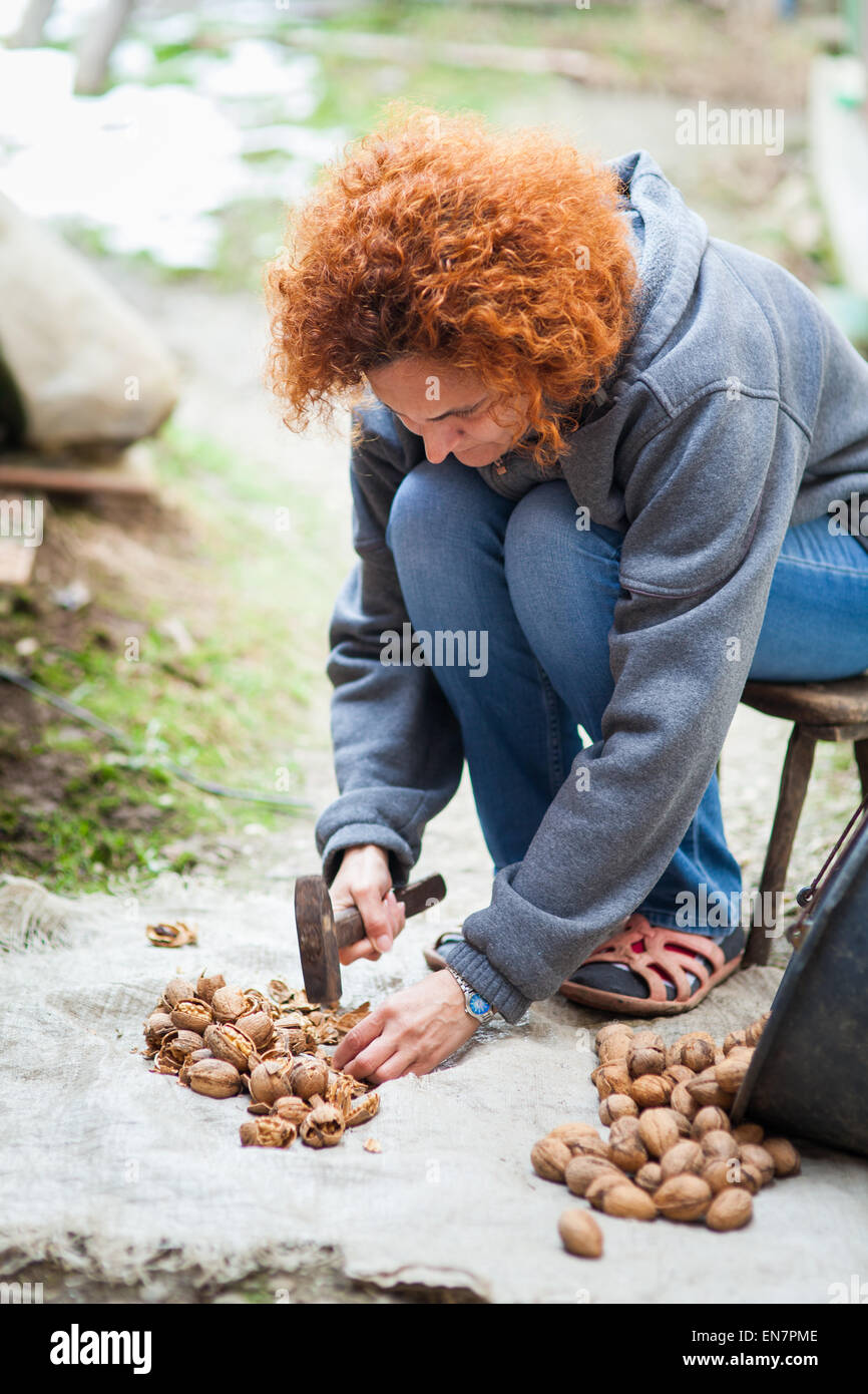 Walnuts woman hi-res stock photography and images - Alamy