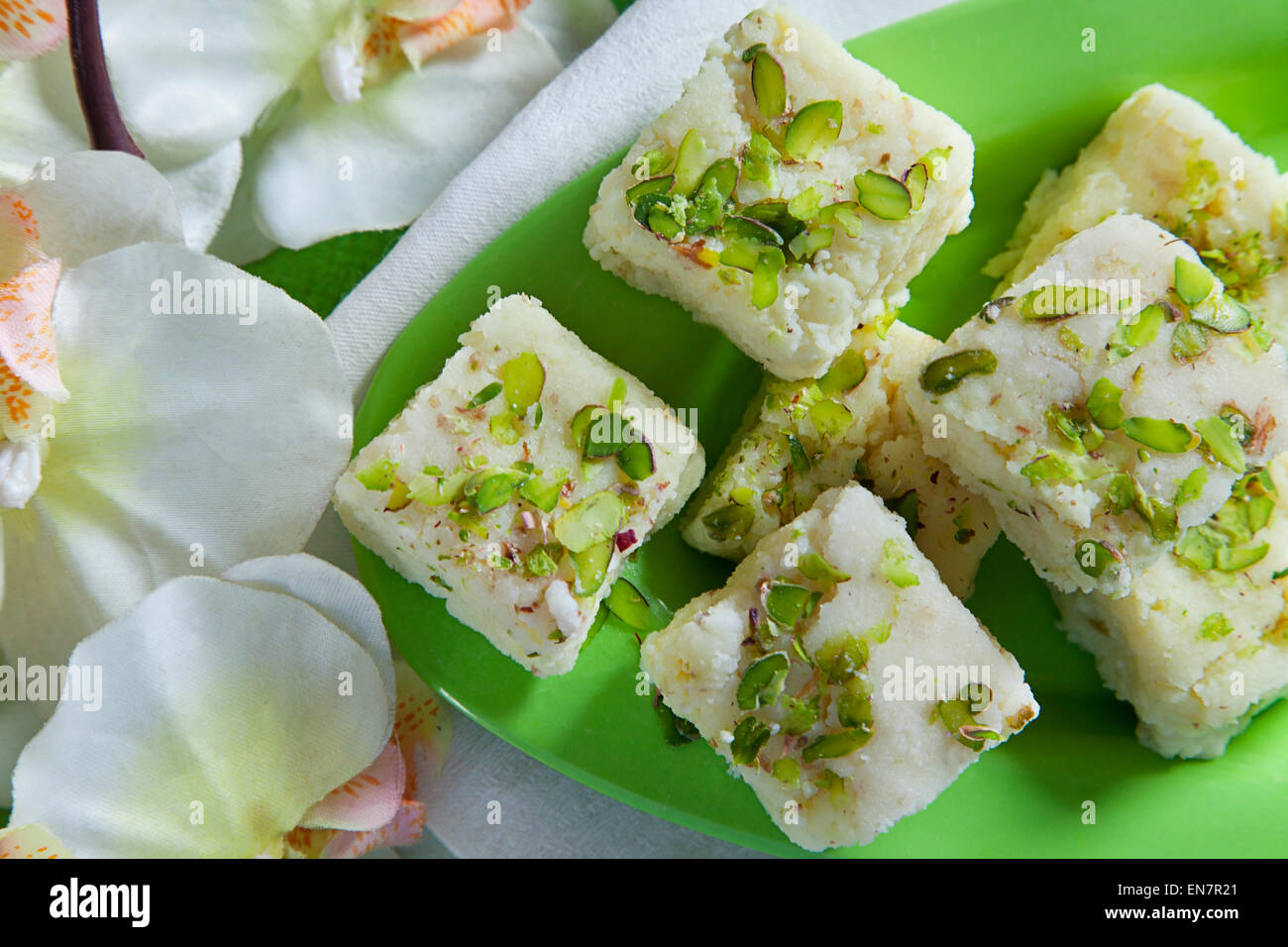 Close-up of Kalakand Stock Photo - Alamy