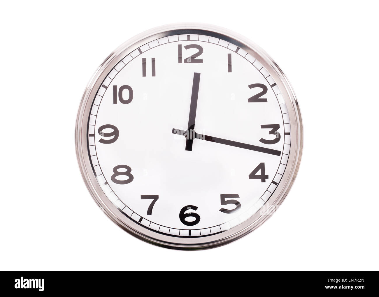 Closeup of a simple clock isolated on white background Stock Photo - Alamy
