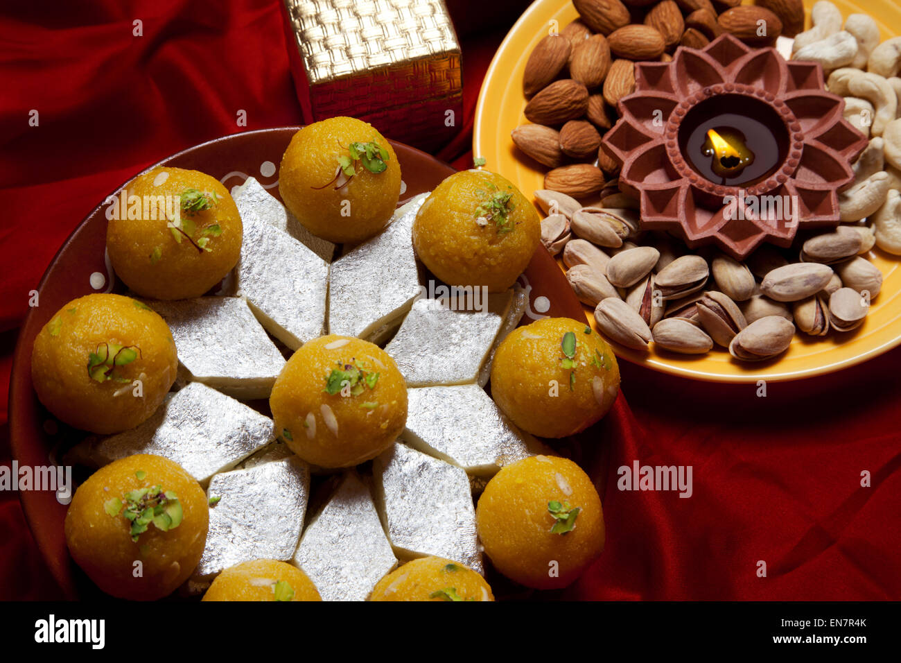 Top view of sweets and nuts Stock Photo - Alamy