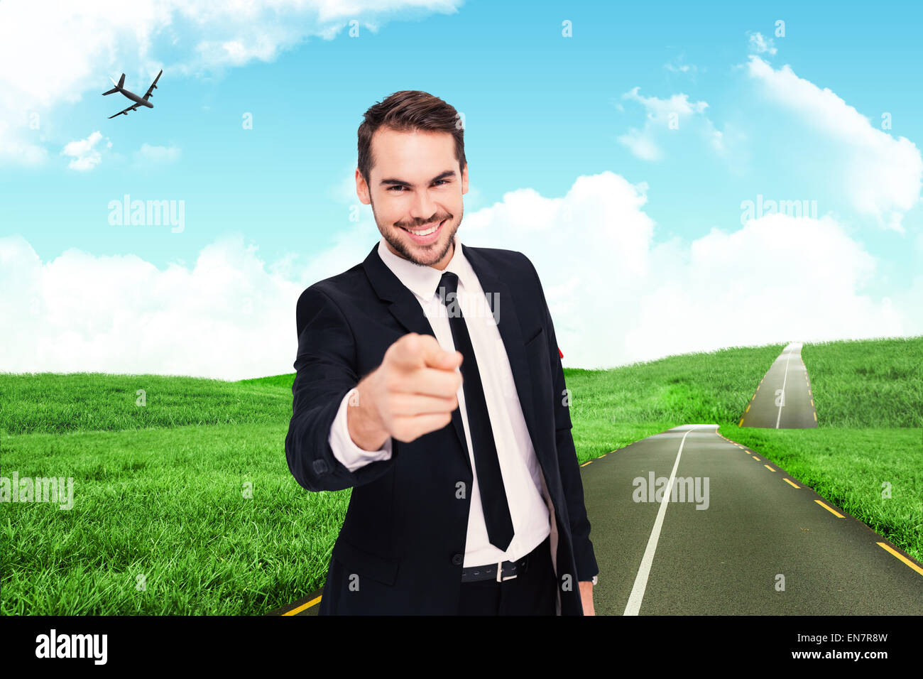 Professional young man pointing camera hi-res stock photography and ...