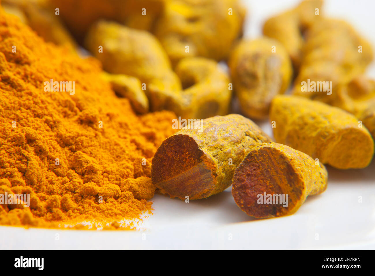 Turmeric roots and powder hi-res stock photography and images - Alamy