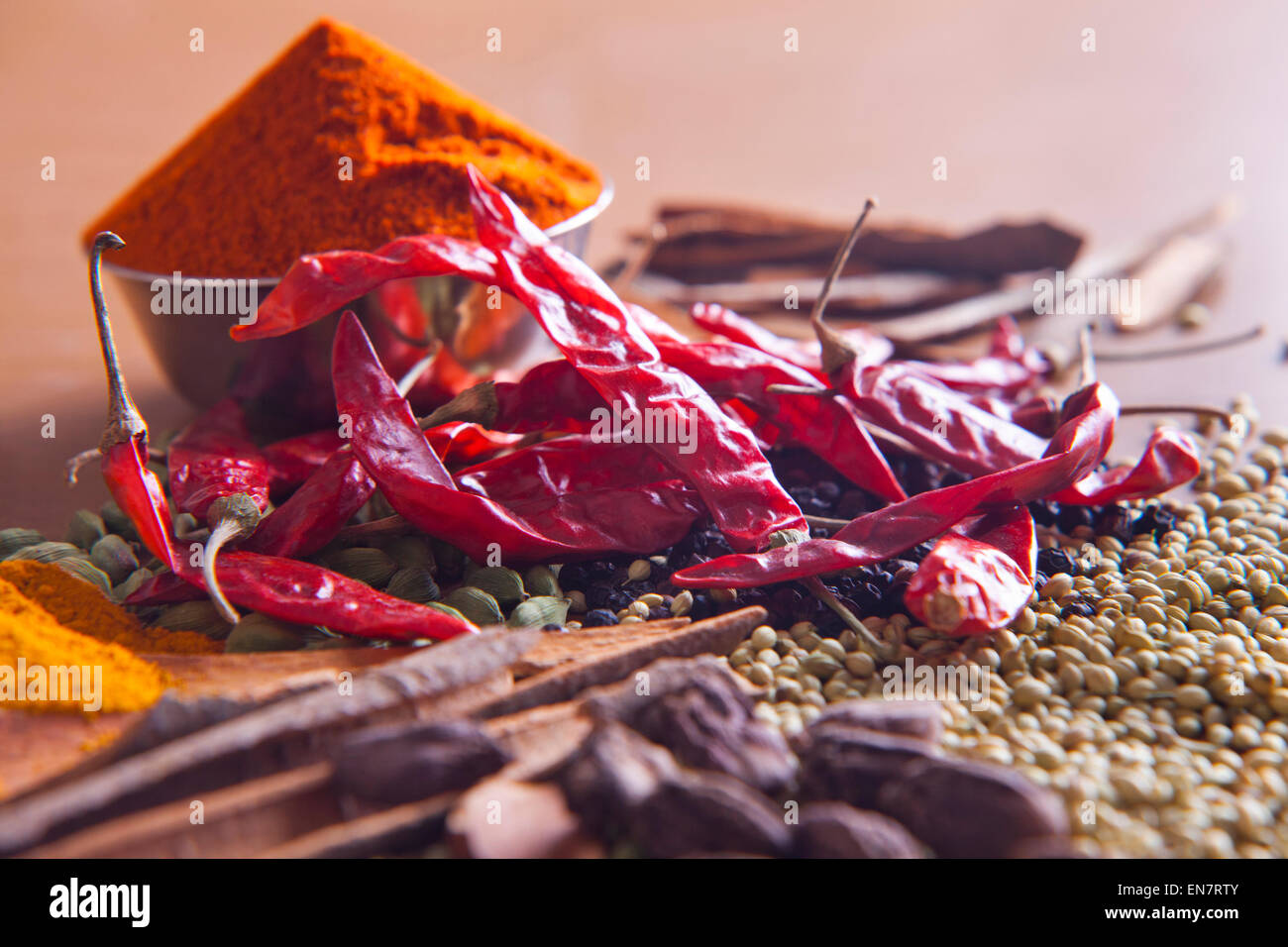 Close-up of various spices Stock Photo - Alamy