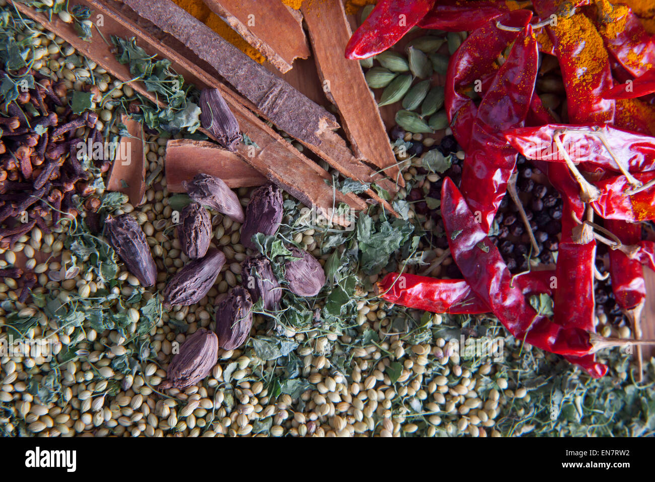 Close-up of various spices Stock Photo - Alamy