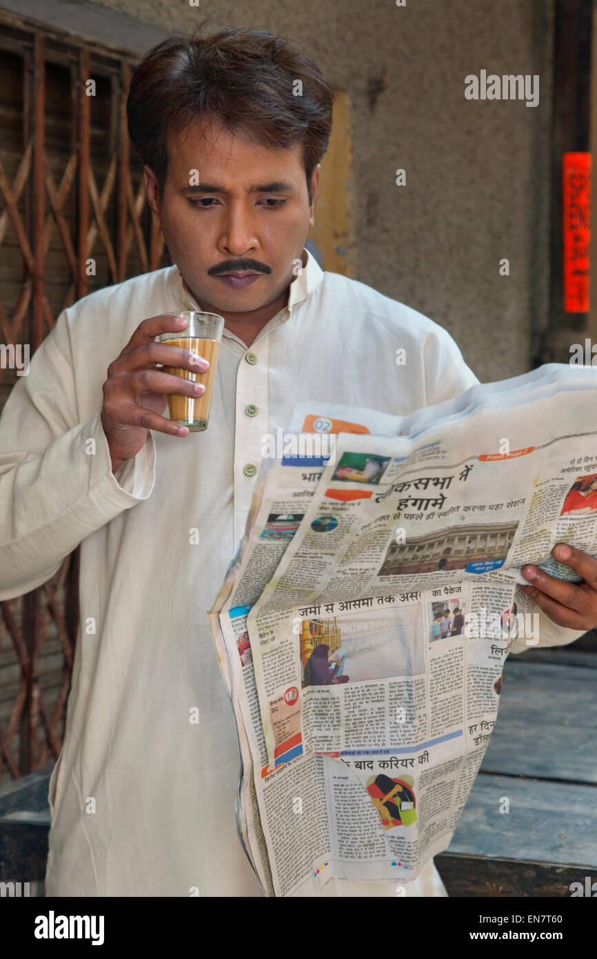 Indian Man Drinking Chai Tea High Resolution Stock Photography and ...