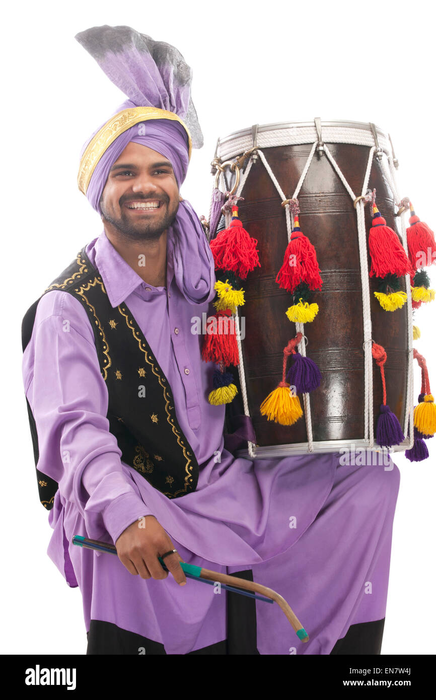 Indian man drum hi-res stock photography and images - Alamy