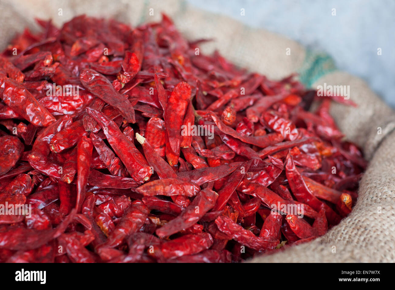 Dried red chillies for sale at market Stock Photo - Alamy