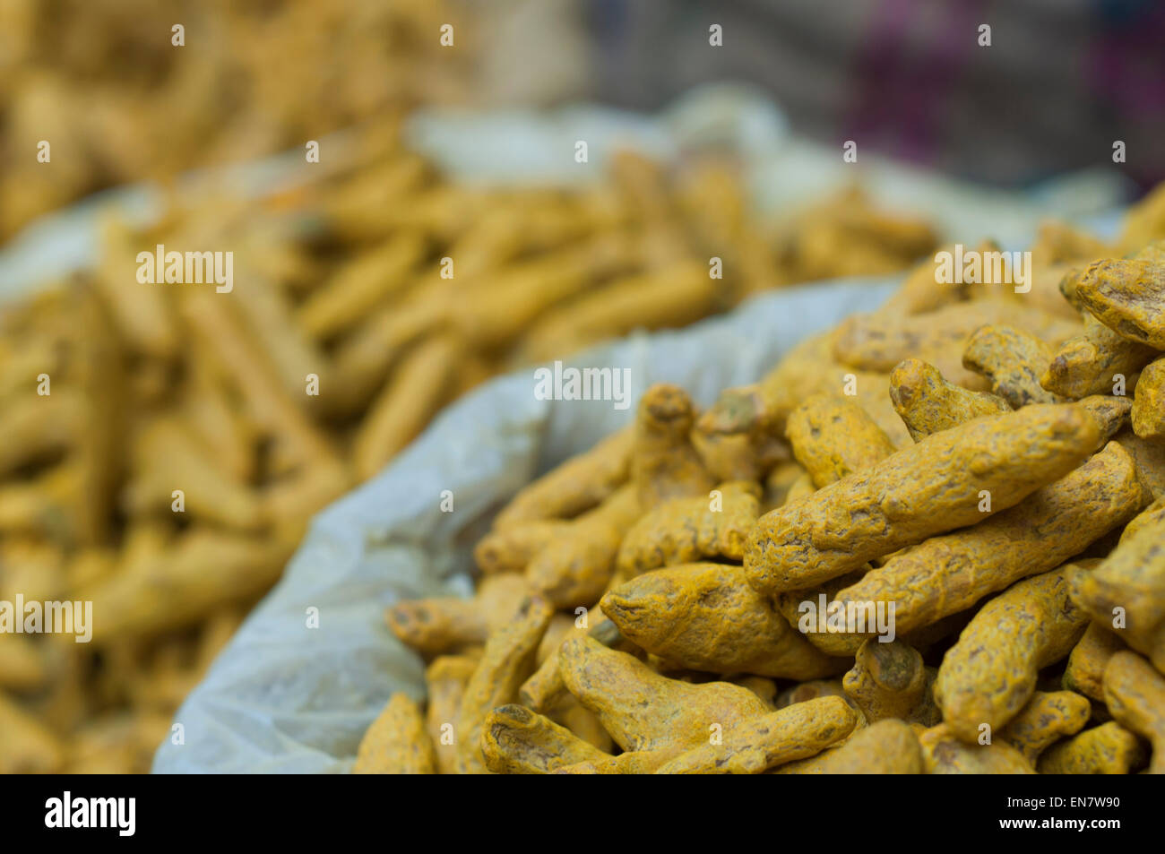 Indian turmeric market hi-res stock photography and images - Alamy