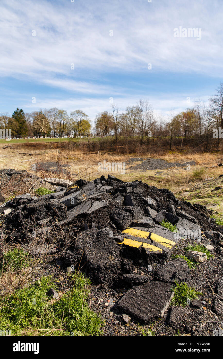 Pieces of abandoned Route 61 in Centralia, Pennsylvania where a mine ...