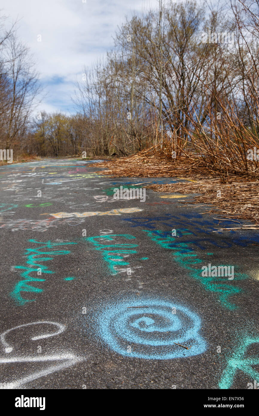 Old Route 61 or Graffiti Highway in Centralia, Pennsylvania where a ...
