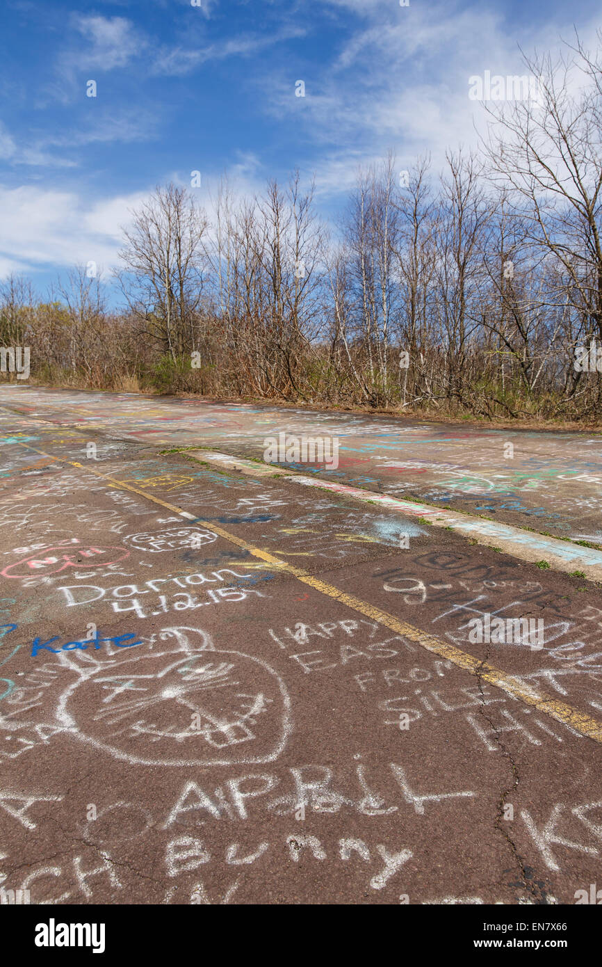 Old Route 61 or Graffiti Highway in Centralia, Pennsylvania where a ...