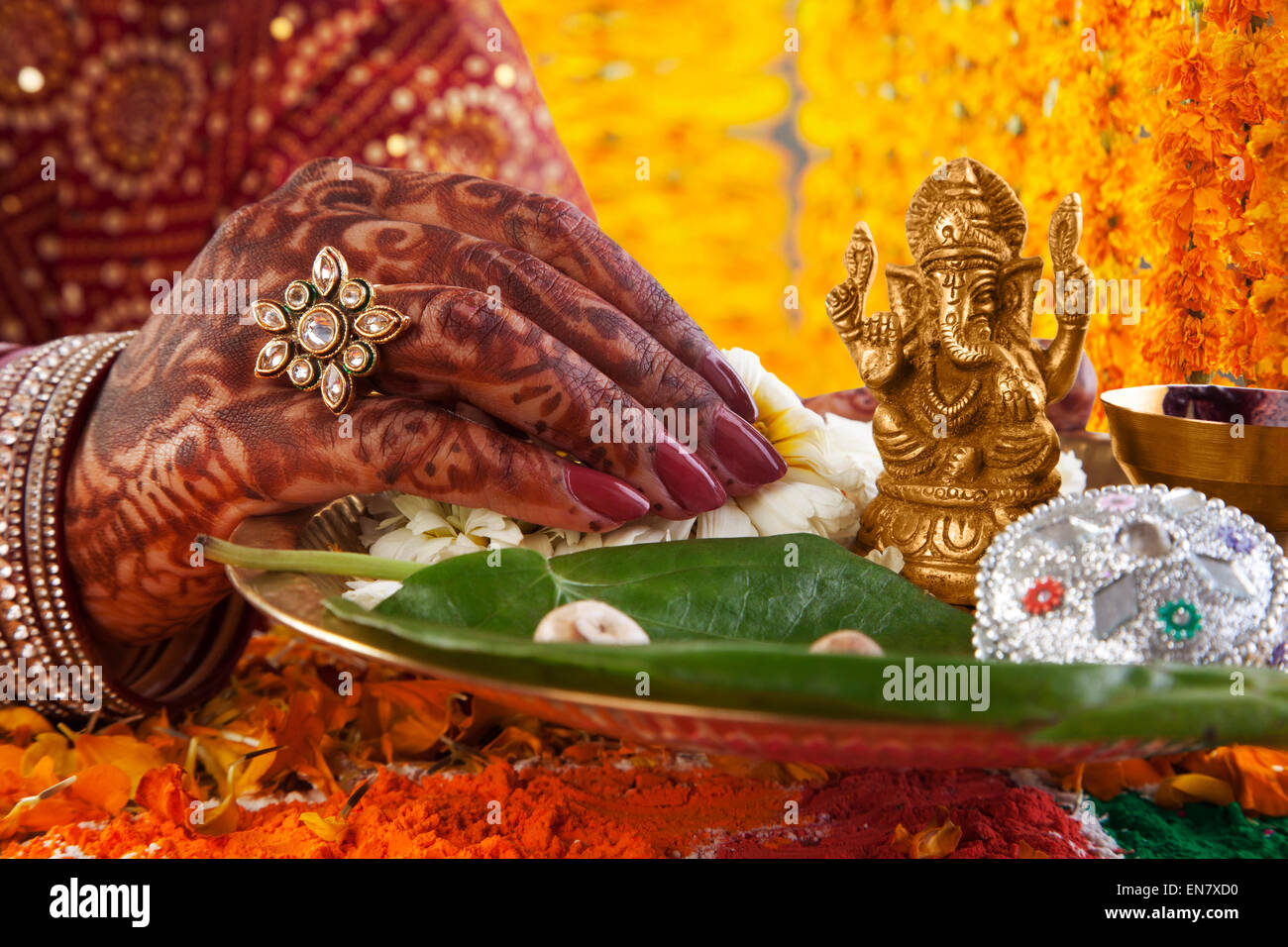 Close-up of a Brides hand performing a ritual Stock Photo - Alamy