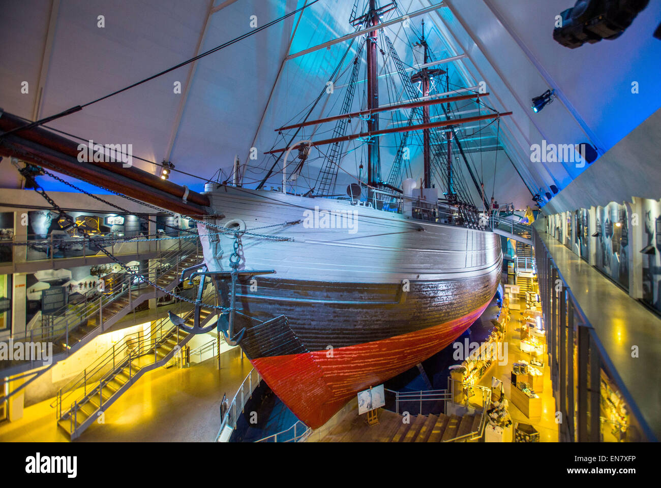 Oslo, Norway. 07th Apr, 2015. The 'Fram' research vessel, finished in ...