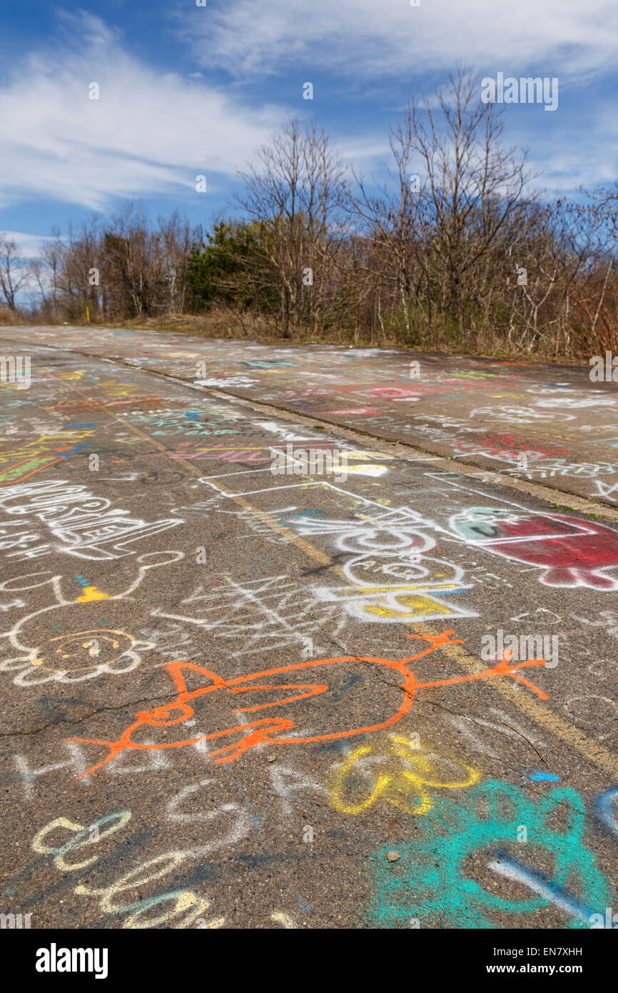 Old Route 61 or Graffiti Highway in Centralia, Pennsylvania where a ...