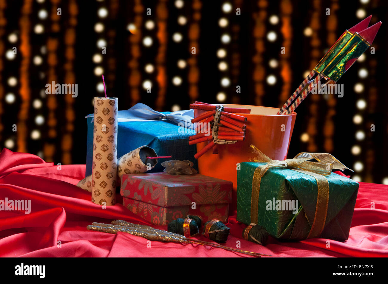 Firecrackers in a row Stock Photo - Alamy