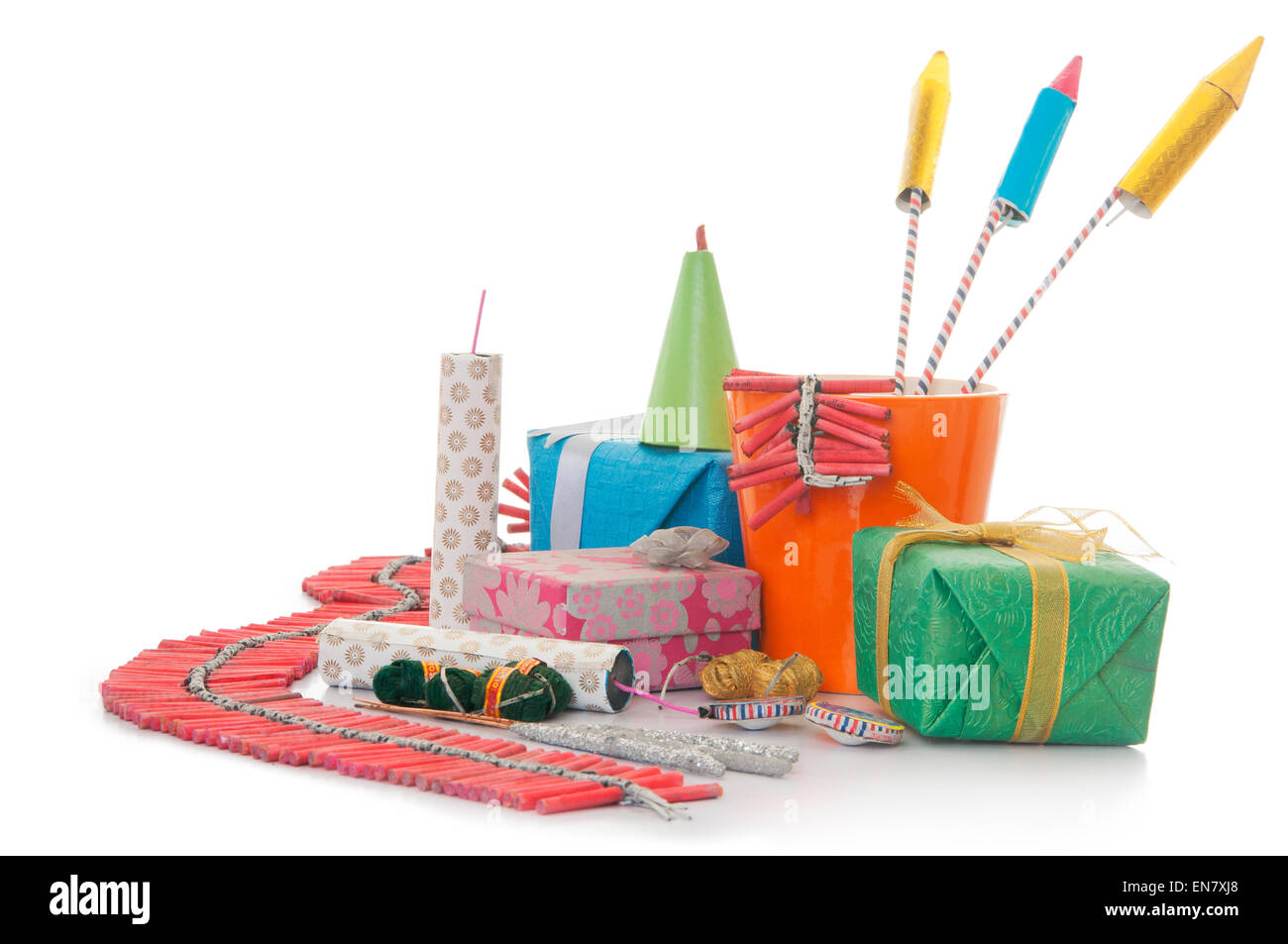 Hand sparklers and firecrackers Stock Photo - Alamy