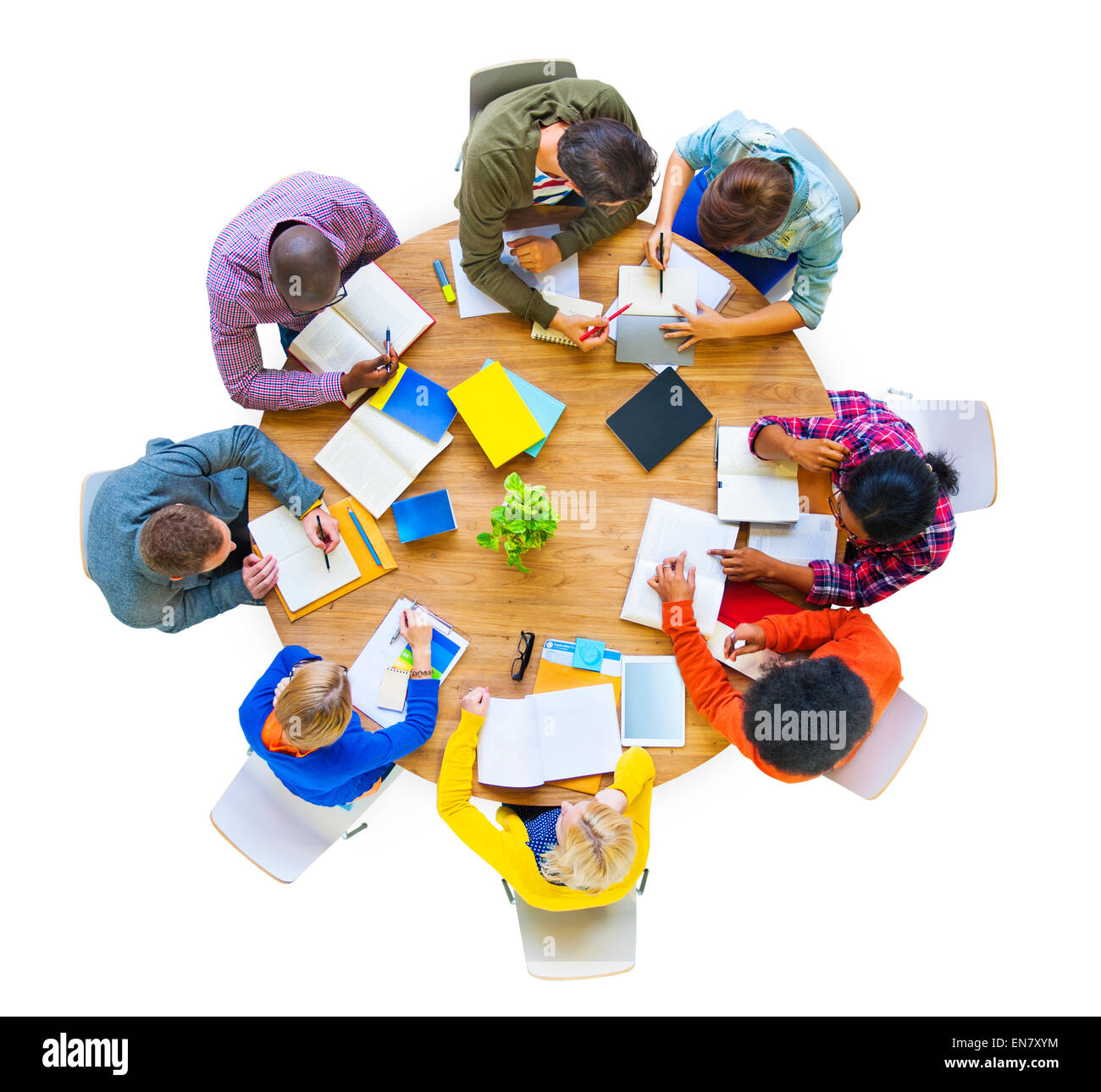 Multi-Ethnic Group Working Together Stock Photo - Alamy