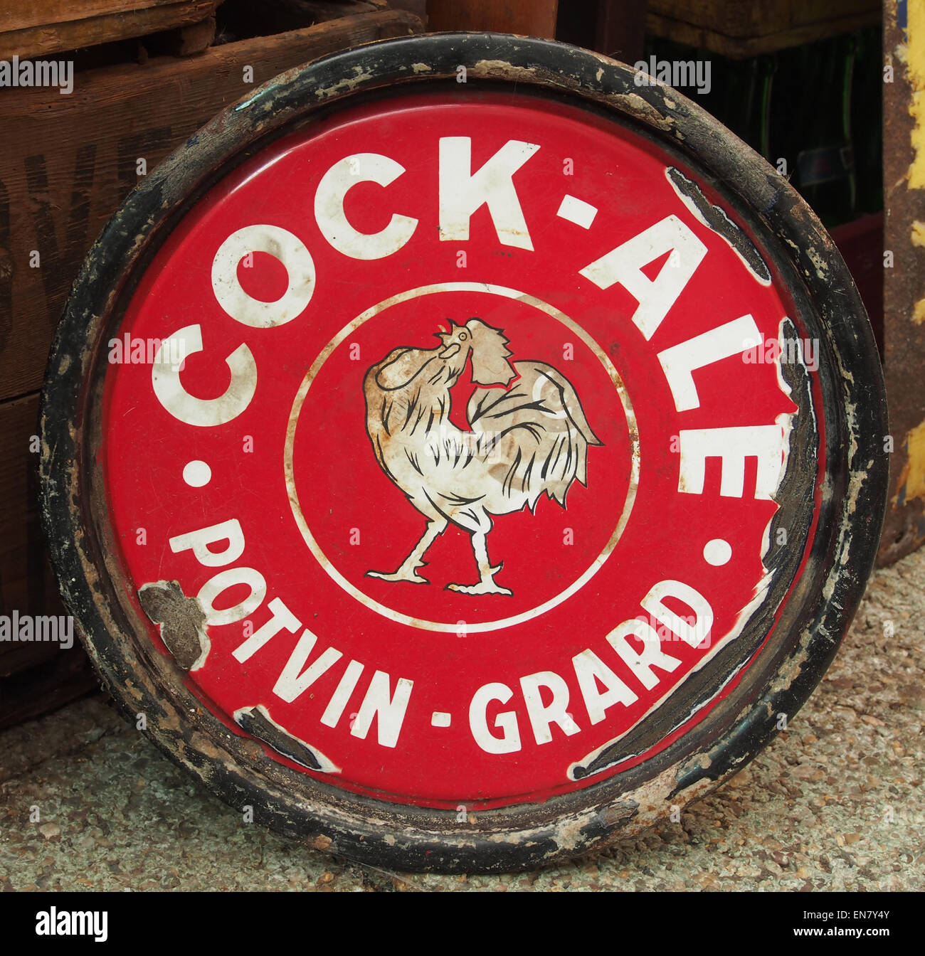 Cock-Ale Potvin-Grard beer tray Stock Photo - Alamy