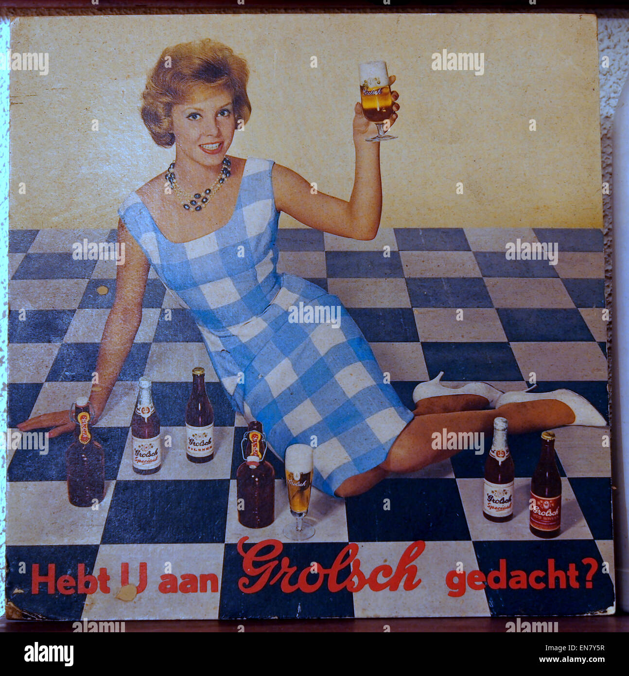 Grolsch cardboard beer advertisement features a promotional design ...