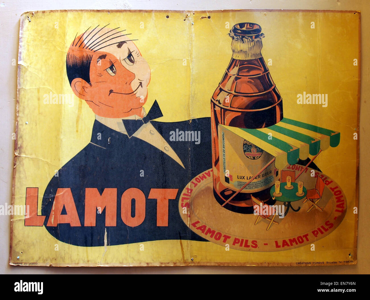 LAMOT Pils, cardboard beer advertising Stock Photo - Alamy