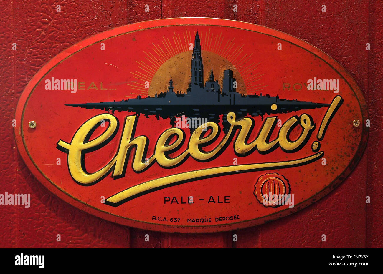 An old metal advertising sign for Cheerio Pale-Ale, showcasing vintage ...