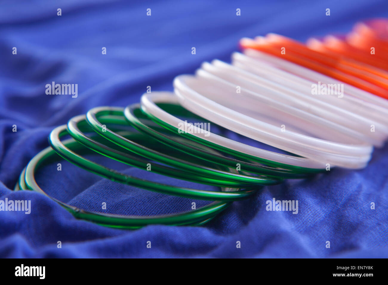 Bangles arranged in tri colours Stock Photo - Alamy