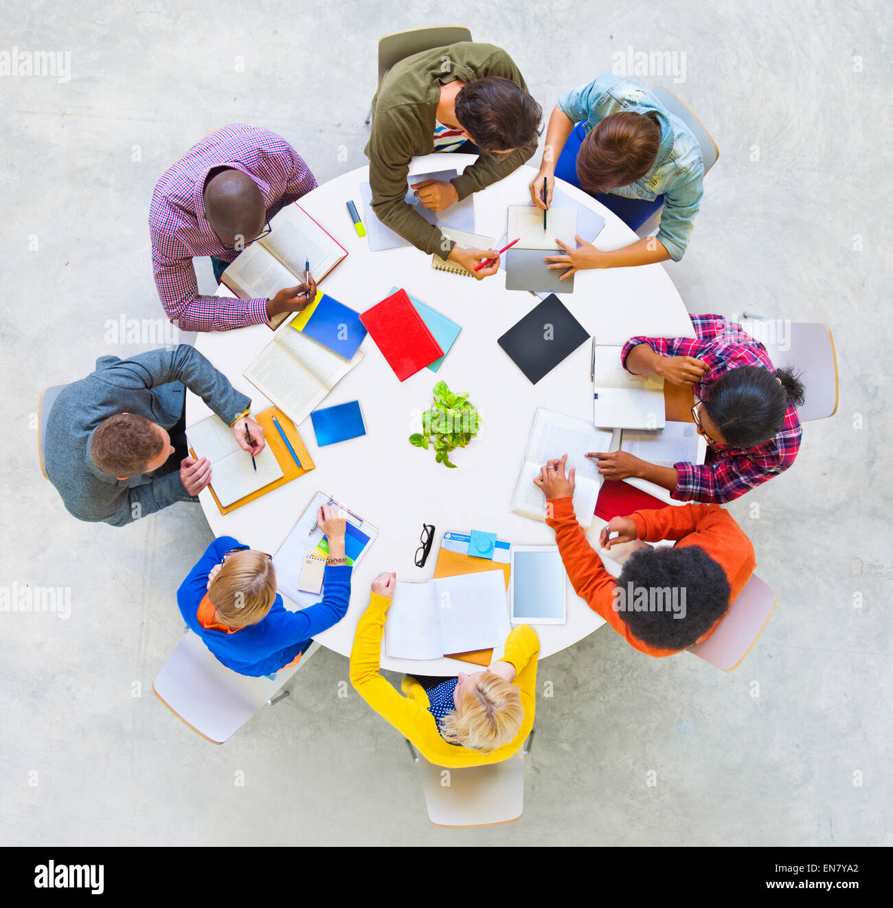 Group of People Discussing Stock Photo - Alamy