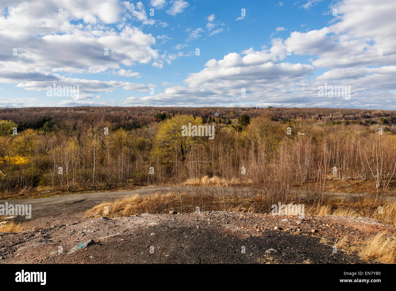 Overview of Centralia, PA where a mine fire begun in 1962 continues to ...