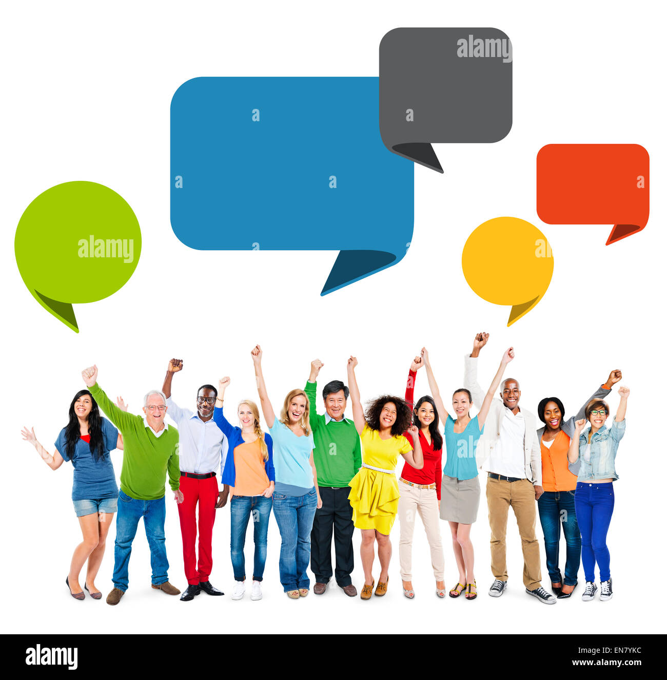 Multiethnic friends talking Cut Out Stock Images & Pictures - Alamy