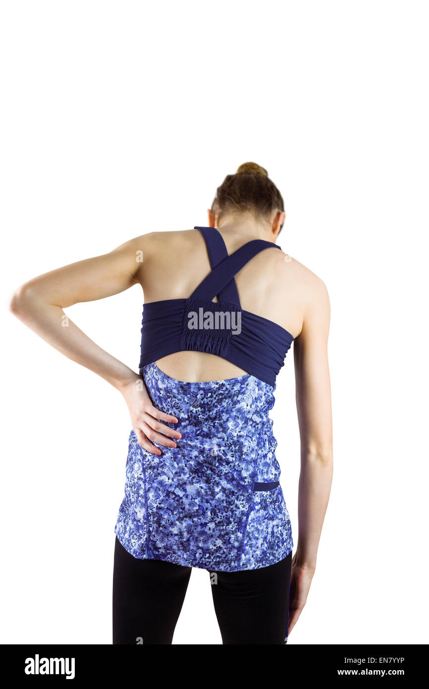 Woman back injury Cut Out Stock Images & Pictures - Alamy