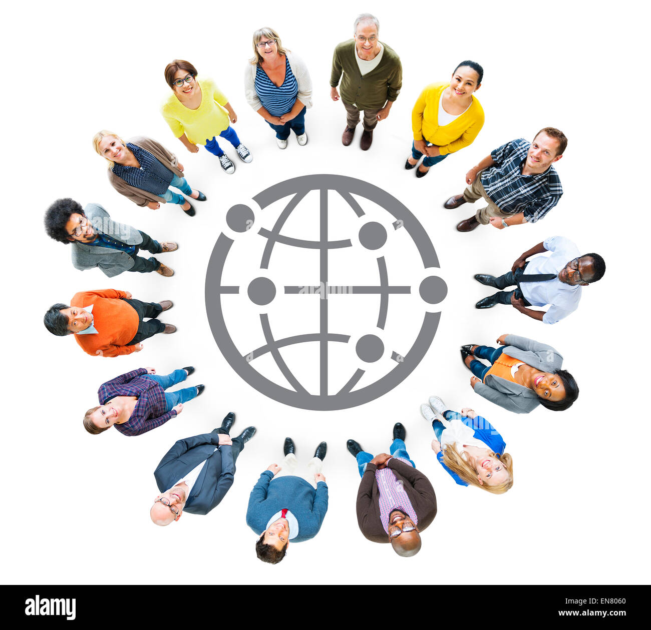 Group of Multiethnic People Looking Up Stock Photo - Alamy