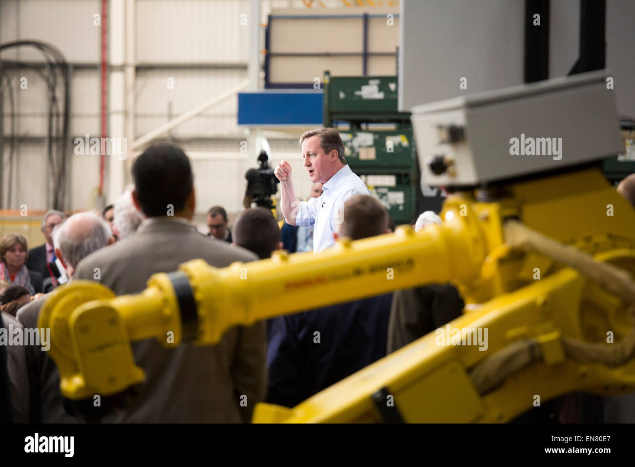 Prime Minister David Cameron visiting Sertec in Coleshill during the ...