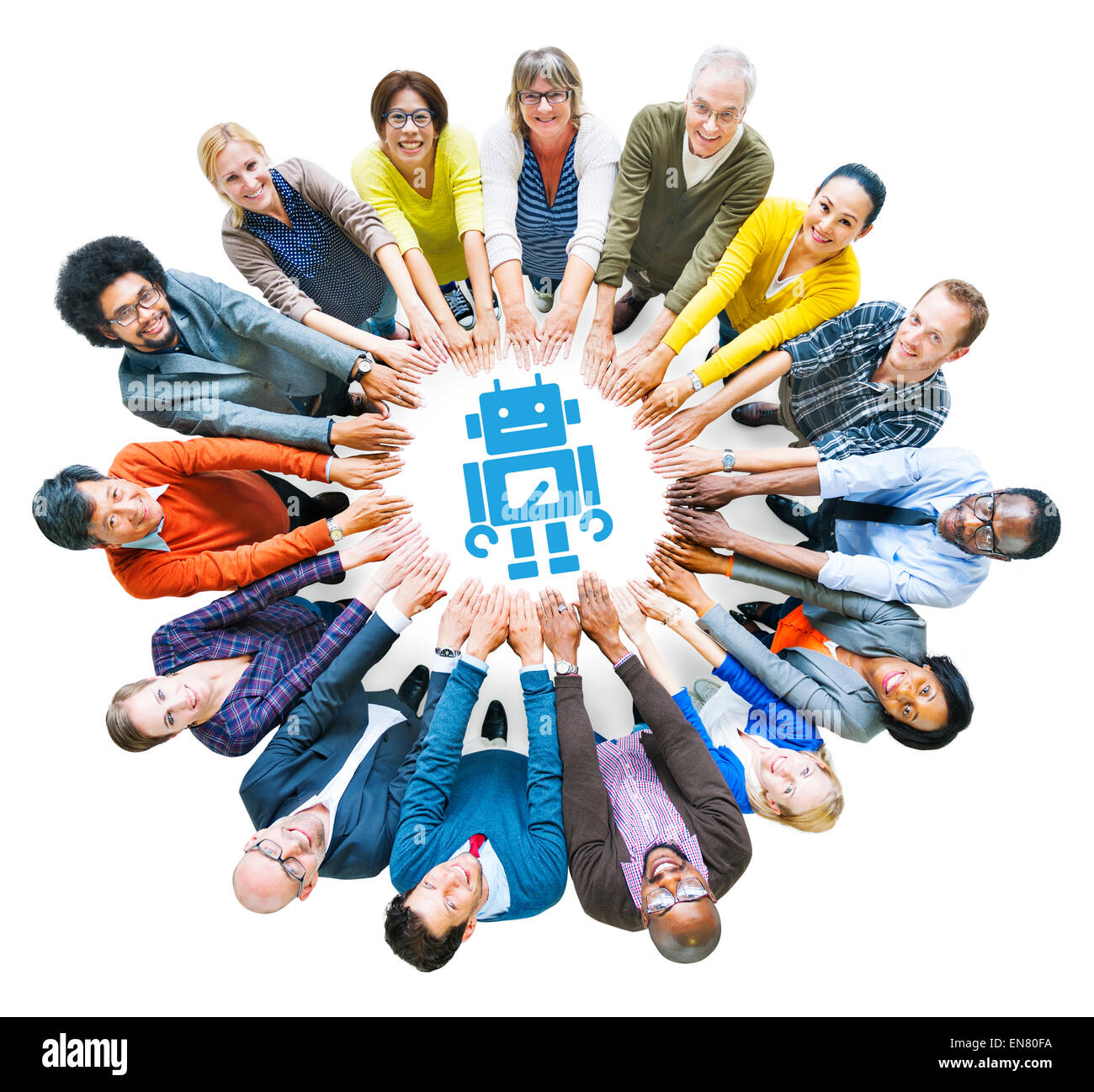 Diverse People with Togetherness and Technology Concepts Stock Photo ...