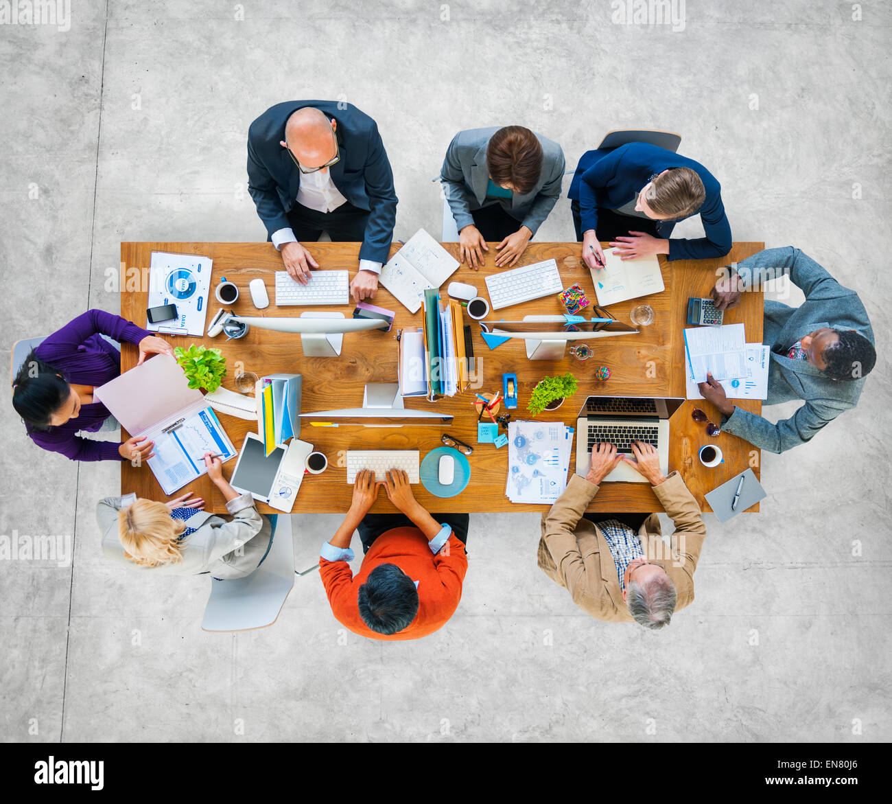 Multi-Ethnic Group of People Working Together Stock Photo - Alamy