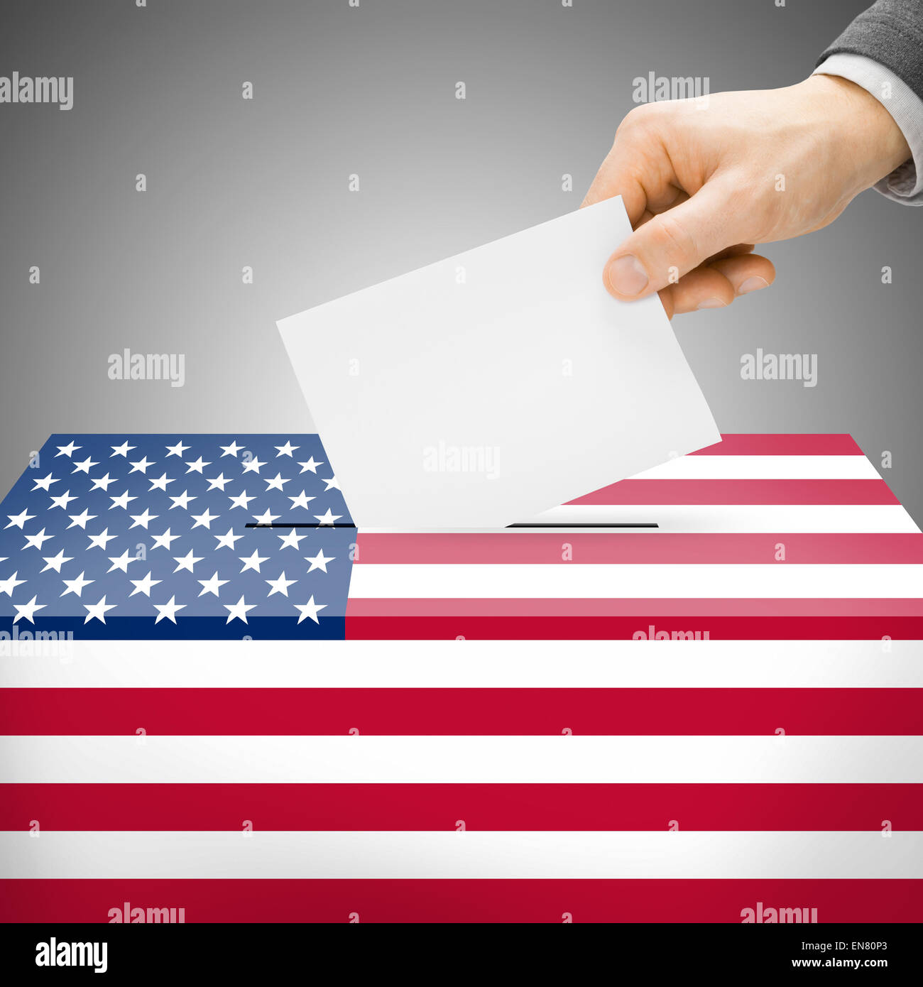 Ballot box painted into national flag colors - United States Stock ...