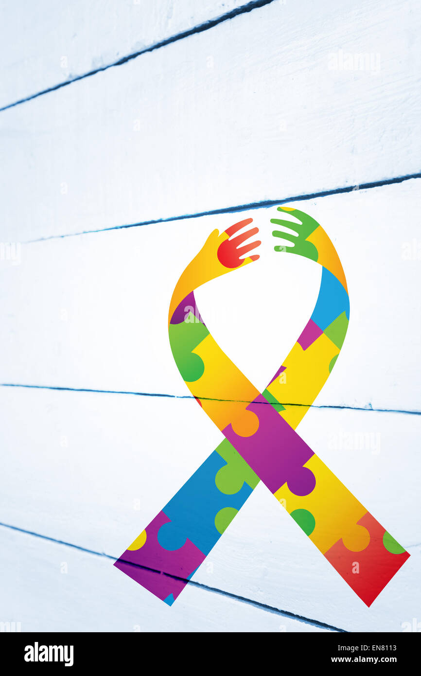 Autism puzzle ribbon hi-res stock photography and images - Alamy
