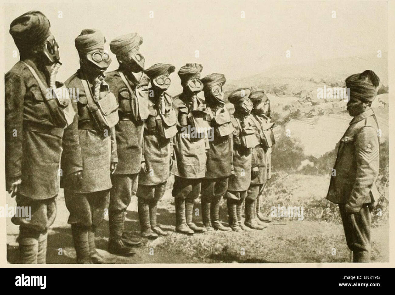 This 1919 photograph captures Native American soldiers in a boot camp ...