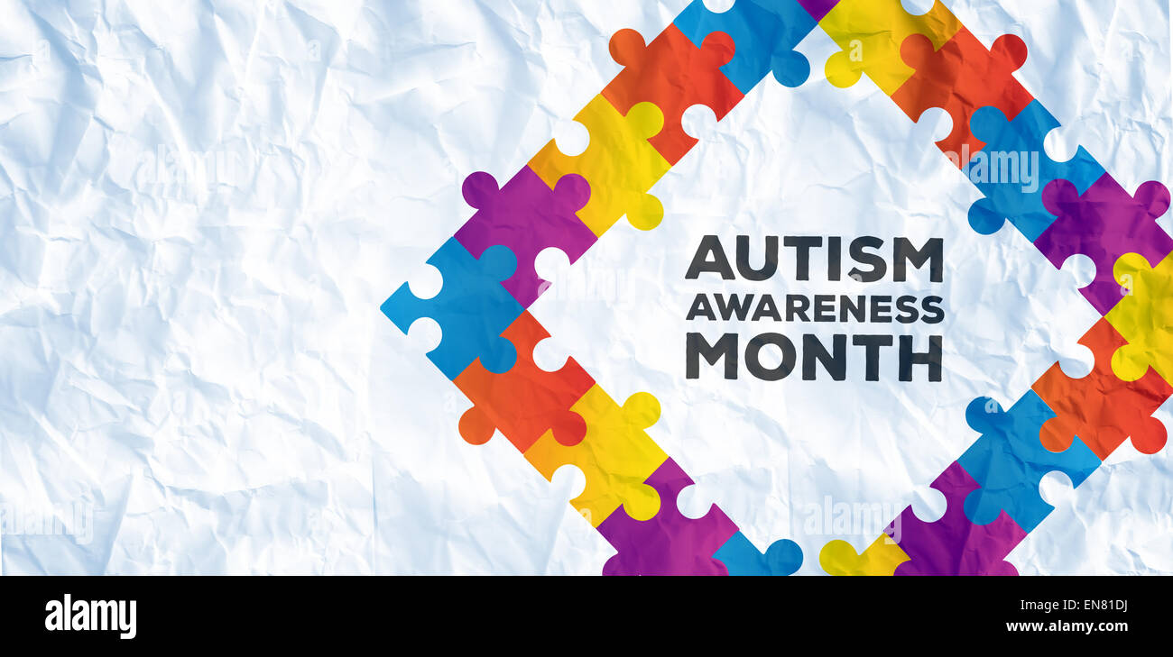 Composite image of autism awareness month Stock Photo - Alamy
